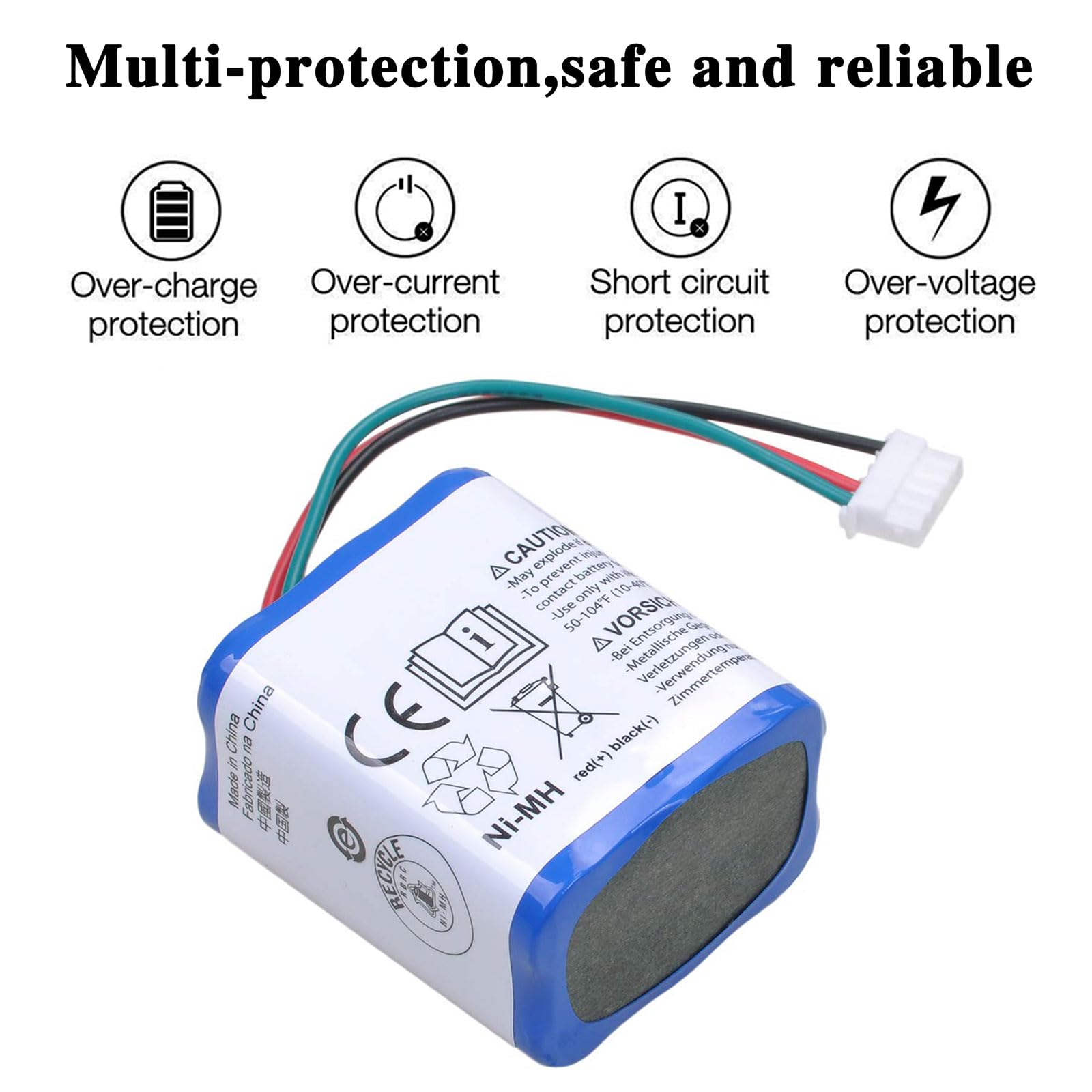 Batmax 3000mAh Ni-MH Battery Compatible with iRobot Braava 380 380t 390t Mint 5200 5200B 5200C Vacuum Cleaner