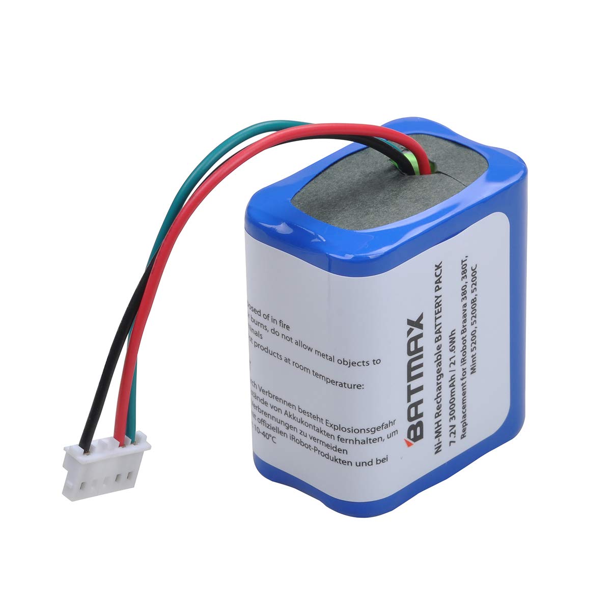 Batmax 3000mAh Ni-MH Battery Compatible with iRobot Braava 380 380t 390t Mint 5200 5200B 5200C Vacuum Cleaner