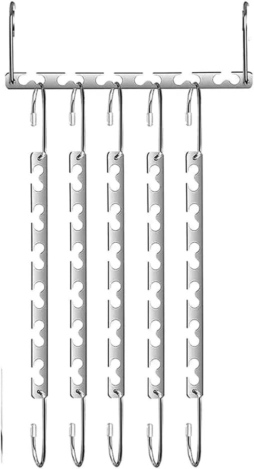 RWeLit Pack of 6 Magic Clothes Hangers Space Saving Hangers for Heavy Clothes Smart Closet Saver – Stainless Steel - Cascading Hangers Wardrobe Organizer Clothing Hanger Organizer Closet Space Saver