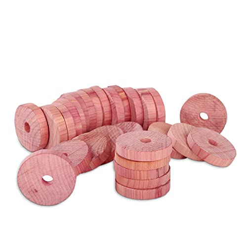 Fresh Your World 30 Pk 2" Cedar Rings for Hangers, Cedar Blocks for Clothes Storage and Drawers