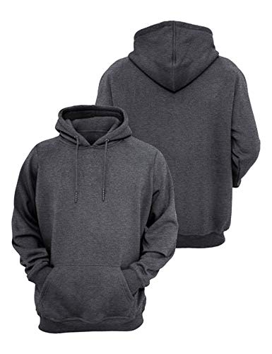 COOFANDY Men Casual Hooded Long Sleeve Sweatshirt Lightweight Pullover Hoodied Dark Grey