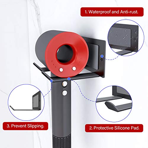 Hair Dryer Holder,FLE Blow Dryer Holder Wall Mounted Fit for Most Hair Dryers