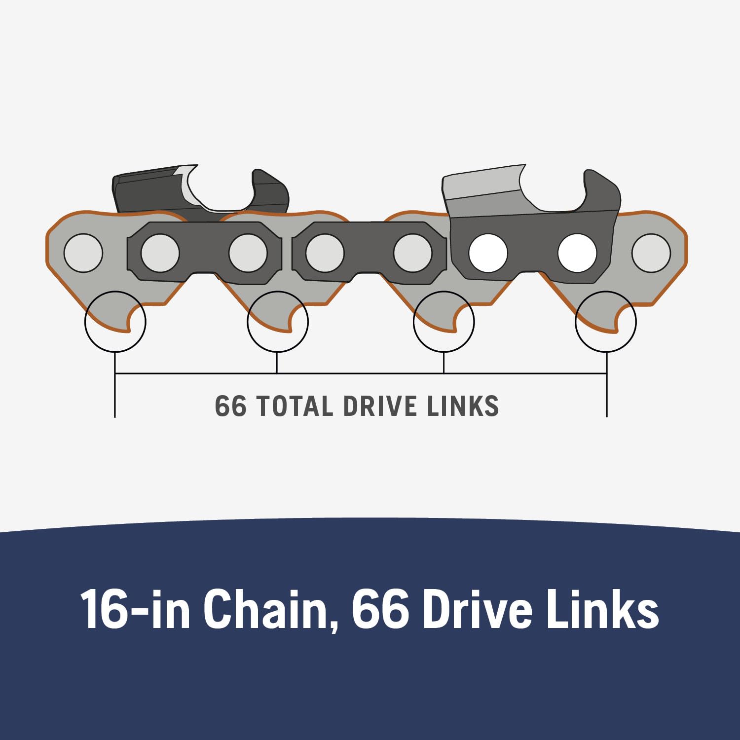 Husqvarna X-Cut SP33G 16 Inch Chainsaw Chain, 325" Pitch, 050" Gauge, 66 Drive Links, Pre-Stretched Chainsaw Blade Replacement with Superior Lubrication and Low Kickback,Grey