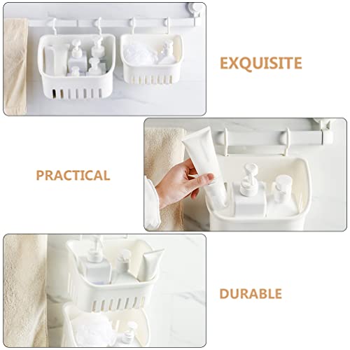 Shower Storage Plastic Hanging Shower Caddy Basket: Bath Shower Connecting Organizer Storage Basket with Hook for Bathroom Kitchen Pantry Bathroom Dorm Room Shower Toy Holder