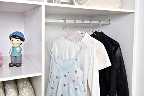 Quality Clear Acrylic Clothing Hangers β 5-Pack, Stylish Clothes Hanger with Silver Hooks - Coat Hanger for Dress, Suit - Closet Organizer Adult Hangers - Space Saving Cloth Hangers (Silver Hook, 5)