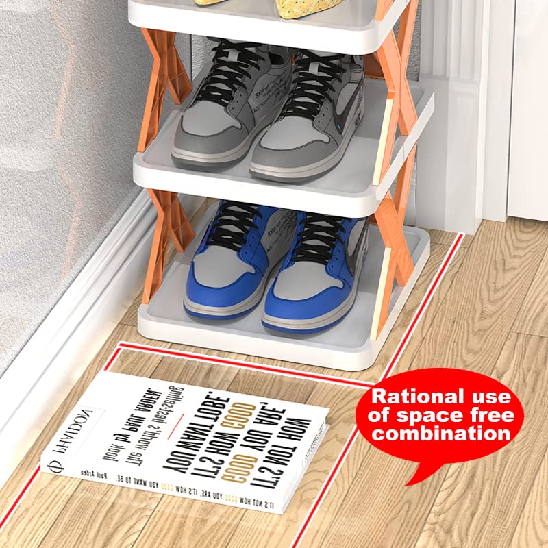 Lihebcen Shoe Storage, DIY 2-8Tier Shoe Rack Organizer Storage, Sturdy Shoes Shelf Storage Cabinet for Entryway Bedroom and Hallway (Green, 8-Tier)