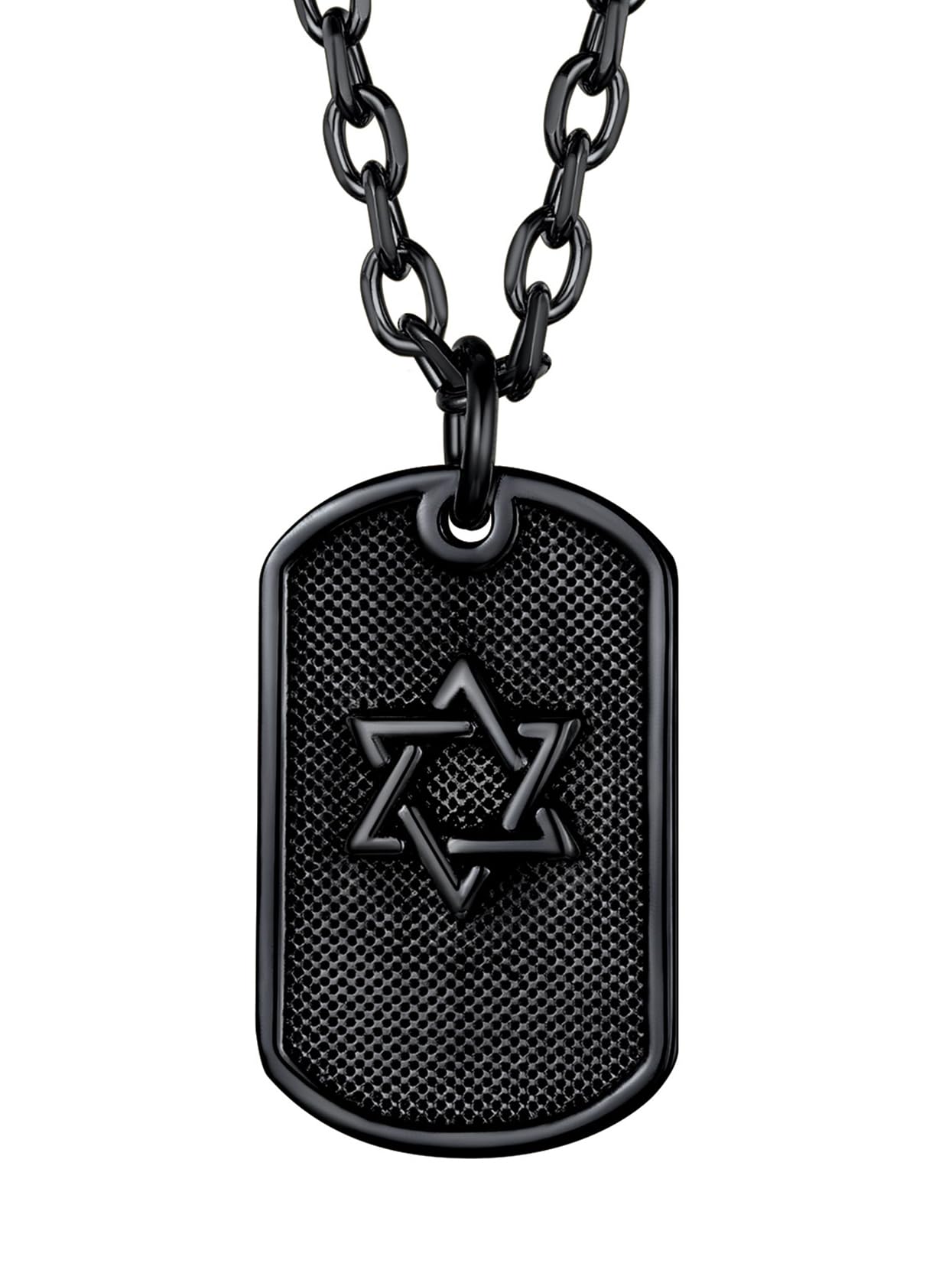 Richsteel Star of David Dog Tag Pendant for Women Mens Jewish Jewelry Chain Israel Flag Gifts Necklace