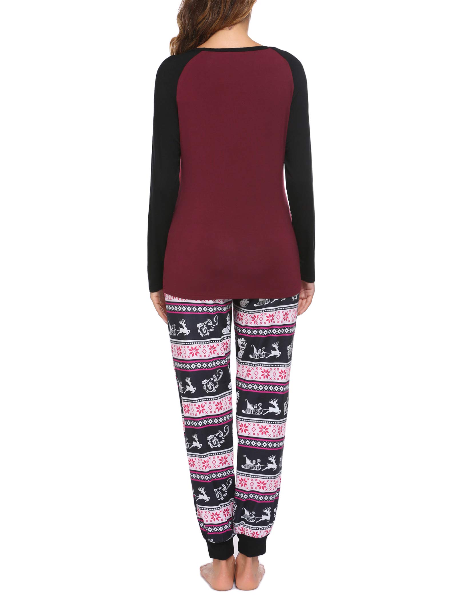 Ekouaer Women's Pjs Set Christmas Pajama Pants and Tops Long Sleeve Sleepwear Soft Night Wear for Ladies