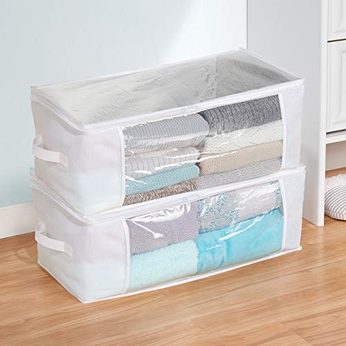 iDesign Fabric Storage Bags with Zipper, Large, Set of 2, 24" x 12" x 10"