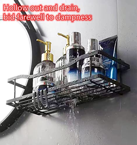 NEFISE 3 Pack Corner Shower Caddy Shower Shelf Adhesive Shower Rack with Hooks,Shower Organizer for Bathroom Toilet Kitchen, Shower Storage for 90° Wall (3-PACK)