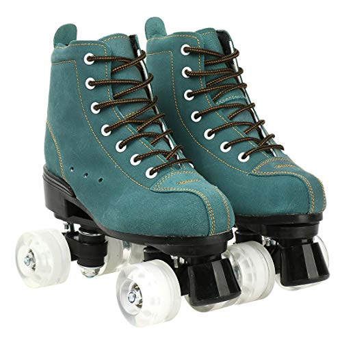 Comeon Classic Women Roller Skates,Unisex High-top 4 Wheel Roller Skates Double Row Roller Skates for Boys and Girls