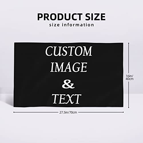 Custom Hand Towel, Personalized Soft Polyester-Cotton Face Towel Add Your Design Bath with Picture Text Logo Name for Home Outdoor Sports Gym Yoga, 27.5X16in