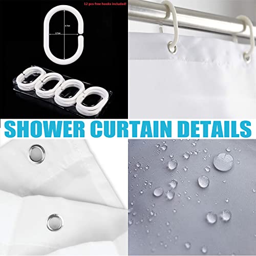 fnump 4 Pieces Bath Sets Retro Black Gold Greek Key Meander Shower Curtain Sets Anti-Slip Bath Rug Floor Mat Home Decor Waterproof Bath Curtain with 12 Hooks - 71" x 71"