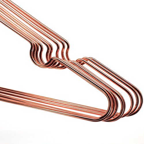 30Pack Koobay 13" Children Rose Copper Gold Shiny Metal Wire Top Clothes Hangers for Shirts Coat Storage & Display