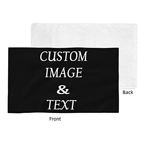 Custom Hand Towel, Personalized Soft Polyester-Cotton Face Towel Add Your Design Bath with Picture Text Logo Name for Home Outdoor Sports Gym Yoga, 27.5X16in