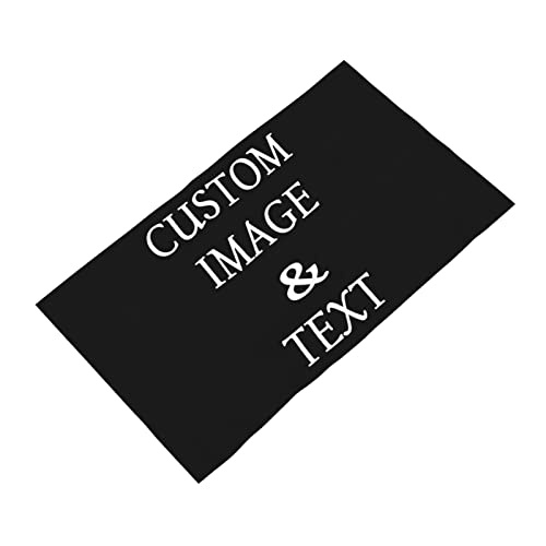 Custom Hand Towel, Personalized Soft Polyester-Cotton Face Towel Add Your Design Bath with Picture Text Logo Name for Home Outdoor Sports Gym Yoga, 27.5X16in