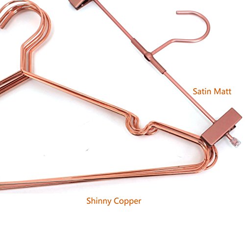 30Pack Koobay 13" Children Rose Copper Gold Shiny Metal Wire Top Clothes Hangers for Shirts Coat Storage & Display