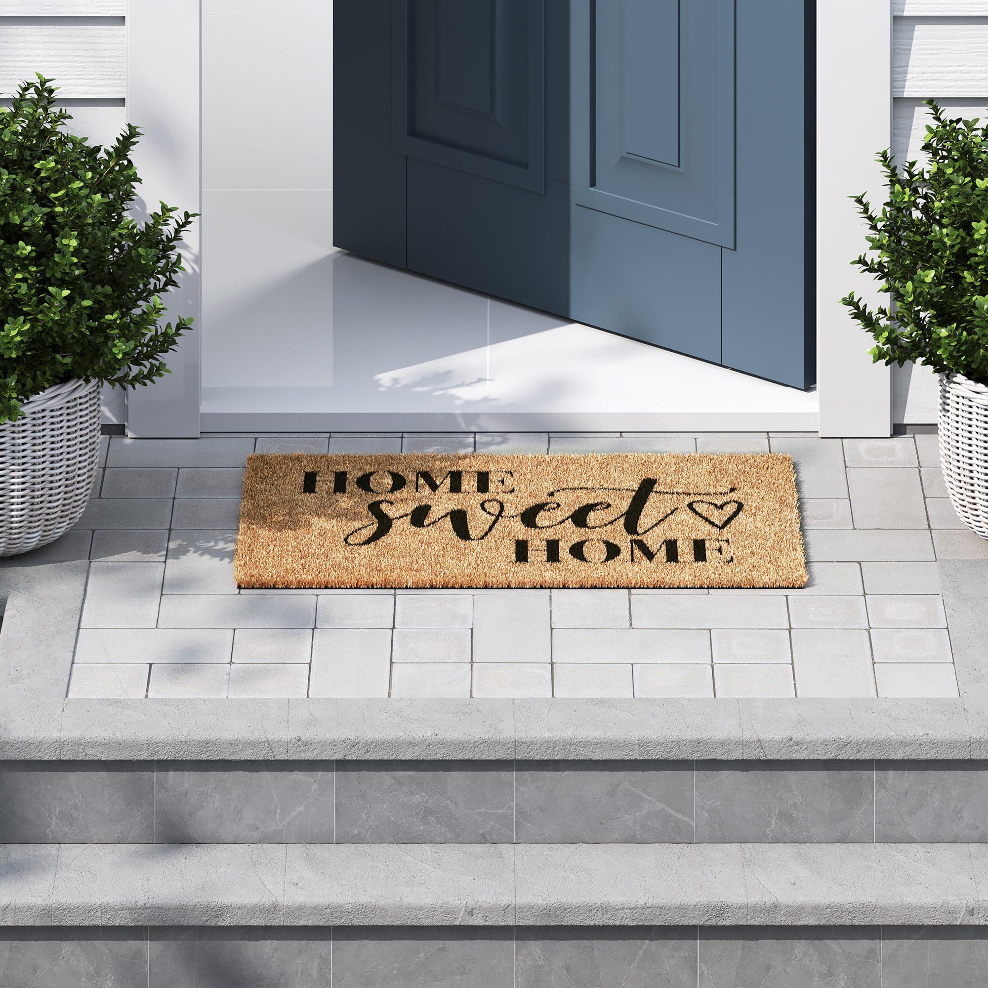 Barnyard Designs Doormat Welcome Mat for Outdoors, Large Front Door Entrance Mat, 30x17, Brown (Home Sweet Home)