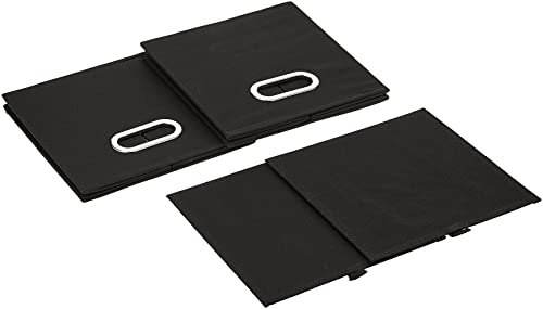 Household Essentials 34-1 Decorative Storage Cube Set with Removable Lids | Black | 2-Pack