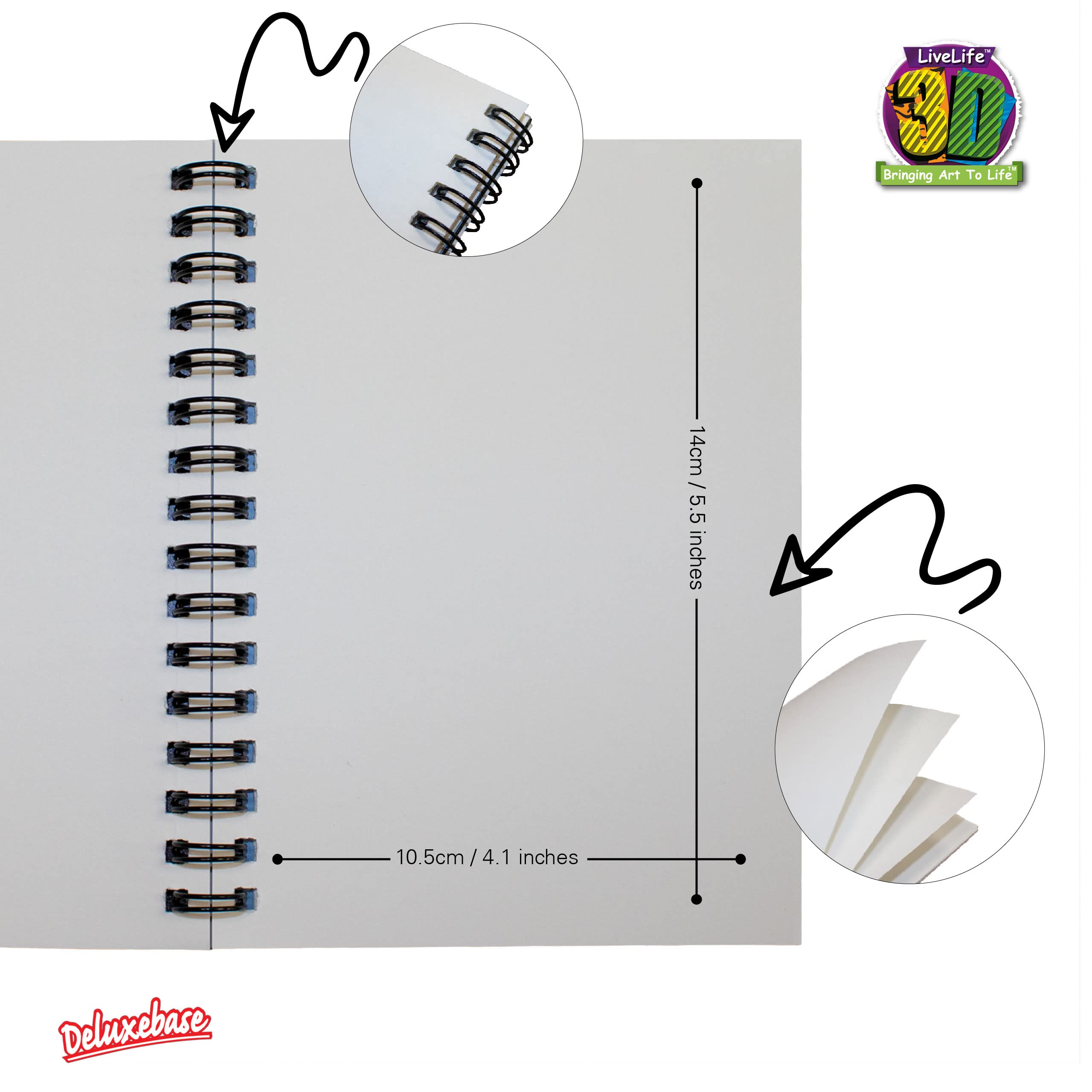 3D LiveLife Jotter - Snow Leopard Cubs from Deluxebase. Lenticular 3D Big Cat 6x4 Spiral Notebook with plain recycled paper pages. Artwork licensed from renowned artist Joh Naito