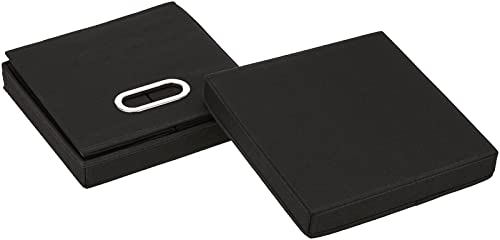 Household Essentials 34-1 Decorative Storage Cube Set with Removable Lids | Black | 2-Pack