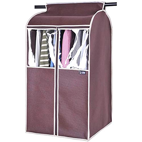 QYQS Clearly Organized Garment Bags Cover Full Zipper Lightweight Clear Dust Cover Suit Bags for Closet Clothes Storage-Brown_78×52×100cm