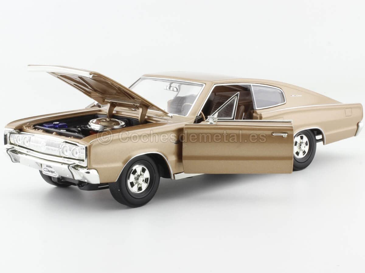 Road Signature 92638brnz 1-18 Scale 1966 Dodge Charger Bronze Metallic Diecast Model Car