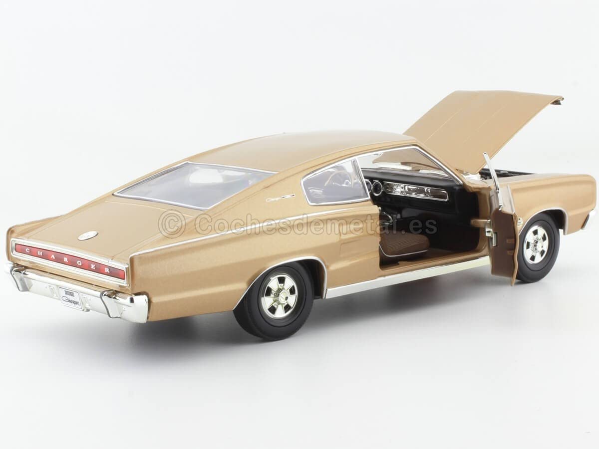 Road Signature 92638brnz 1-18 Scale 1966 Dodge Charger Bronze Metallic Diecast Model Car
