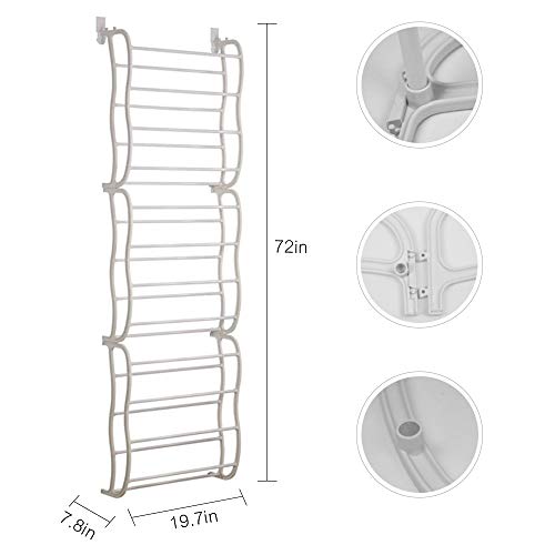Shoe Rack Over The Door, FOME Metal Tube Hanging Shoe Rack 36-Pairs Shoe Rack Organizer Shoe Storage Tower Rack Easy Assembly No Tools Required 72 X 7.8 x 19.7in