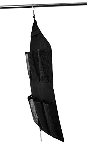Home-X Hanging Mesh Pockets Organizer-Over the Door Hook-Shampoo Shower Organizer-Closet Caddy-6 Pockets House Organization and Storage-Black