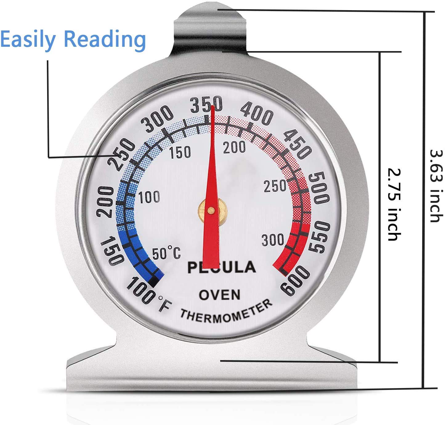Oven Thermometer 2 Pack 50-300°C/100-600°F, Oven Grill Fry Chef Smoker Thermometer Instant Read Stainless Steel Thermometer Kitchen Cooking Thermometer