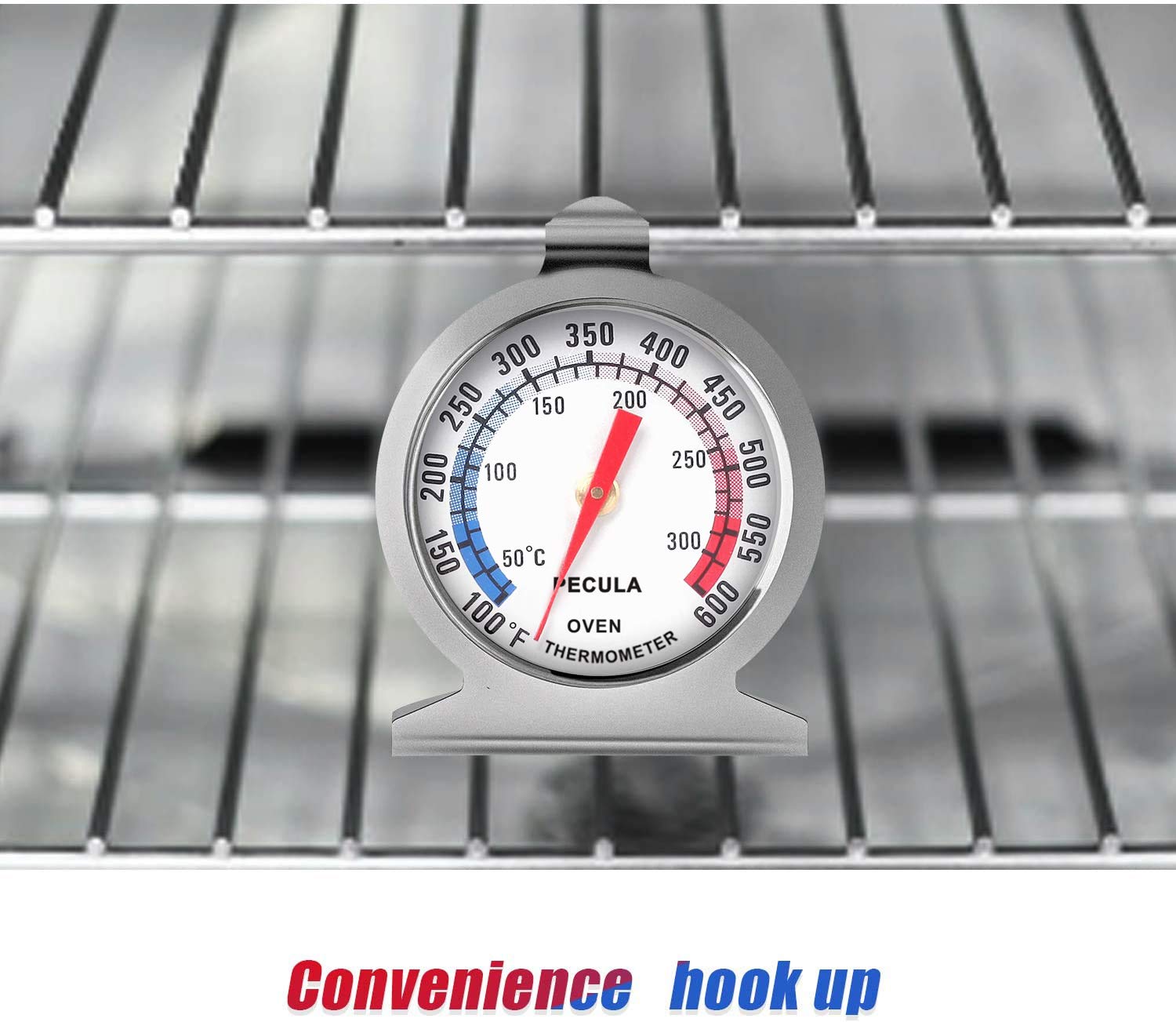 Oven Thermometer 2 Pack 50-300°C/100-600°F, Oven Grill Fry Chef Smoker Thermometer Instant Read Stainless Steel Thermometer Kitchen Cooking Thermometer