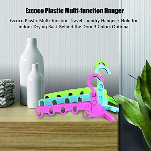 ezcoco Plastic Multi-Function Hangers,Drying Rack,Suit Hangers,Travel Hangers(Pink&Blue&Green)- Green