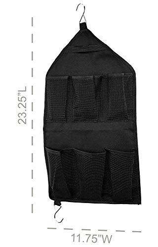 Home-X Hanging Mesh Pockets Organizer-Over the Door Hook-Shampoo Shower Organizer-Closet Caddy-6 Pockets House Organization and Storage-Black