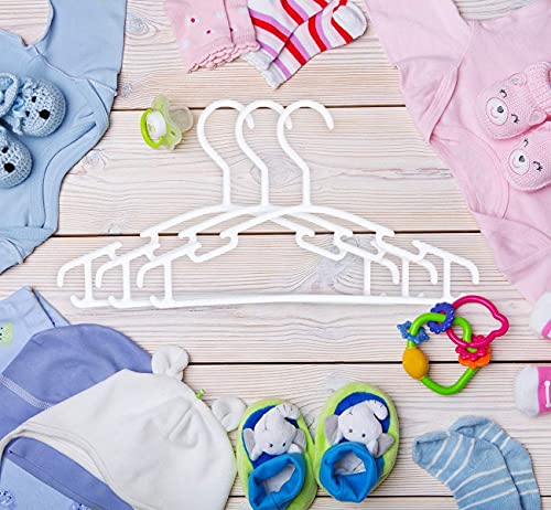 KEPLIN White Baby Hangers for Closet - 36 Pack, Plastic Nursery Hangers Space Saving Tubular Hangers, More Storage for Kids, Children, Clothes and Dresses