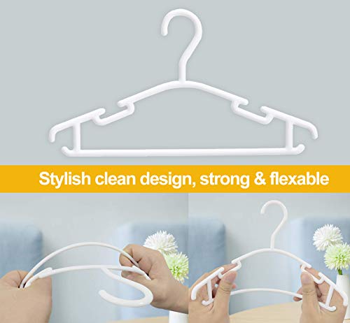 KEPLIN White Baby Hangers for Closet - 36 Pack, Plastic Nursery Hangers Space Saving Tubular Hangers, More Storage for Kids, Children, Clothes and Dresses