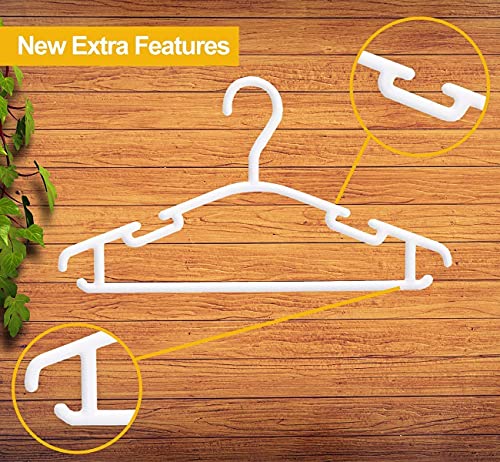 KEPLIN White Baby Hangers for Closet - 36 Pack, Plastic Nursery Hangers Space Saving Tubular Hangers, More Storage for Kids, Children, Clothes and Dresses