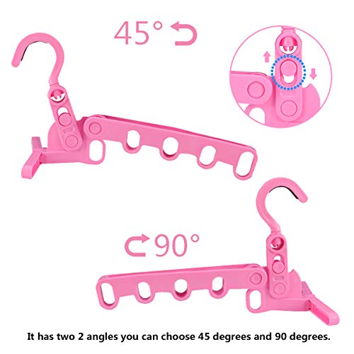 ezcoco Plastic Multi-Function Hangers,Drying Rack,Suit Hangers,Travel Hangers(Pink&Blue&Green)- Green