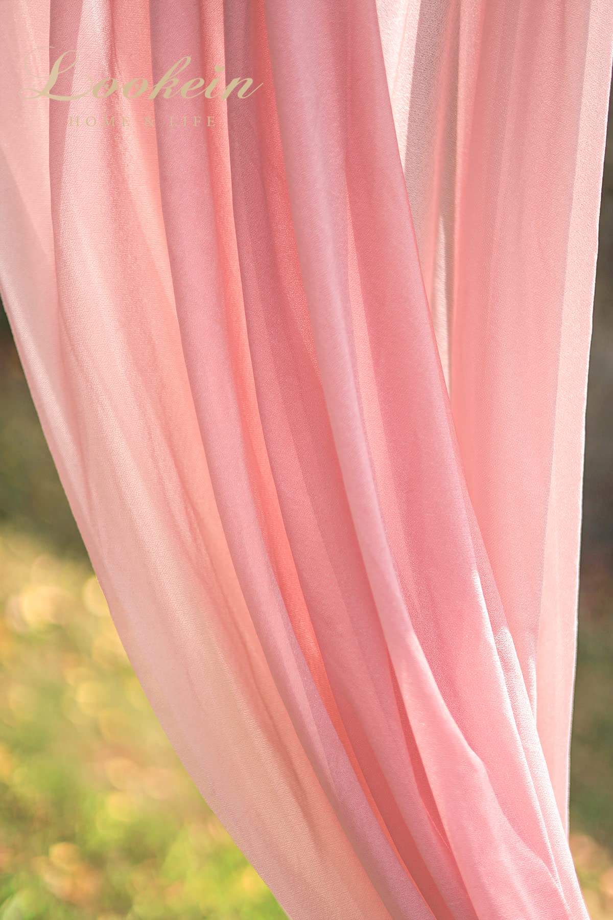 Lookein Arch Drapes for Wedding Party Reception Backdrop Wedding Arbor, 3 Panels 30" Wide 6.5 Yards, Blush& Dusty Rose& Mauve