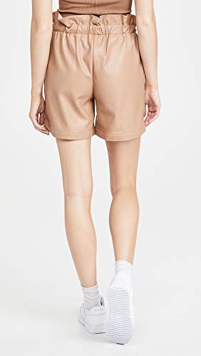 KENDALL + KYLIE Women's Vegan Leather Paperbag Shorts, Sand, X-Small
