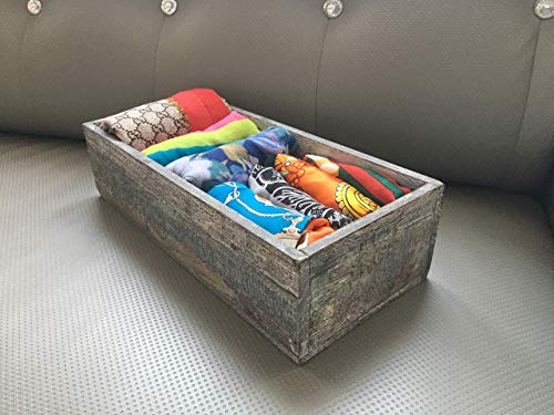 Wood Bathroom Decorative Storage Mason Jar Box, Toilet Paper Holder, Succulent Garden Planter, Diaper Organizer, Small Wooden Crate or Farmhouse Rustic Decor (Random)