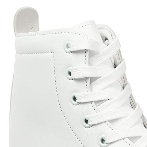 jessie Women's Roller Skates High Top Double Row Outdoor and Indoor Roller Skate Adjustable Roller Skates for Women Men Boys and Girls (White Flash Wheel,6)