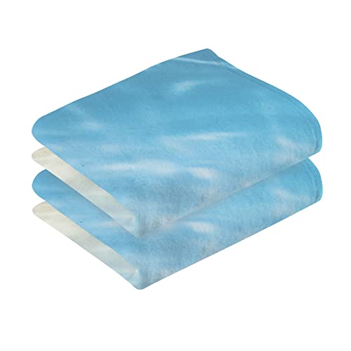 Jucciaco Beach Sea Starfish Cotton Towels for Bathroom, Soft Absorbent Hand Towel Set of 2 for Gym Yoga Kitchen Decorative, 16x28 in