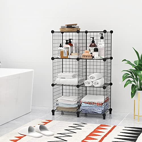 HOMIDEC Closet Organizers and Storage, 6 Storage Cubes, Wire Cube Storage DIY Room Storage Shelf for Garment Racks, Closet, Wardrobe