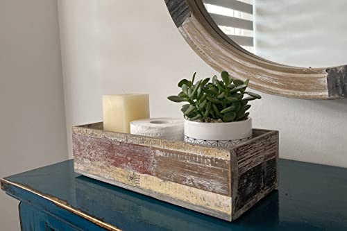 Wood Bathroom Decorative Storage Mason Jar Box, Toilet Paper Holder, Succulent Garden Planter, Diaper Organizer, Small Wooden Crate or Farmhouse Rustic Decor (Random)