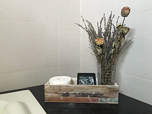 Wood Bathroom Decorative Storage Mason Jar Box, Toilet Paper Holder, Succulent Garden Planter, Diaper Organizer, Small Wooden Crate or Farmhouse Rustic Decor (Random)