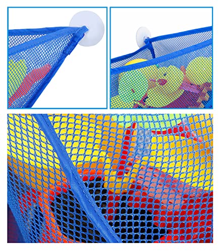 DYT Pink Bath Toy Organizer with 3 Strong Suction Cups Mounted Bath/Shower Caddy Storage Solution Bath Toy Storage Net & Bathroom Corner Shower Caddy Bag Bathroom Storage Bag