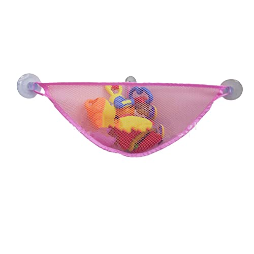DYT Pink Bath Toy Organizer with 3 Strong Suction Cups Mounted Bath/Shower Caddy Storage Solution Bath Toy Storage Net & Bathroom Corner Shower Caddy Bag Bathroom Storage Bag
