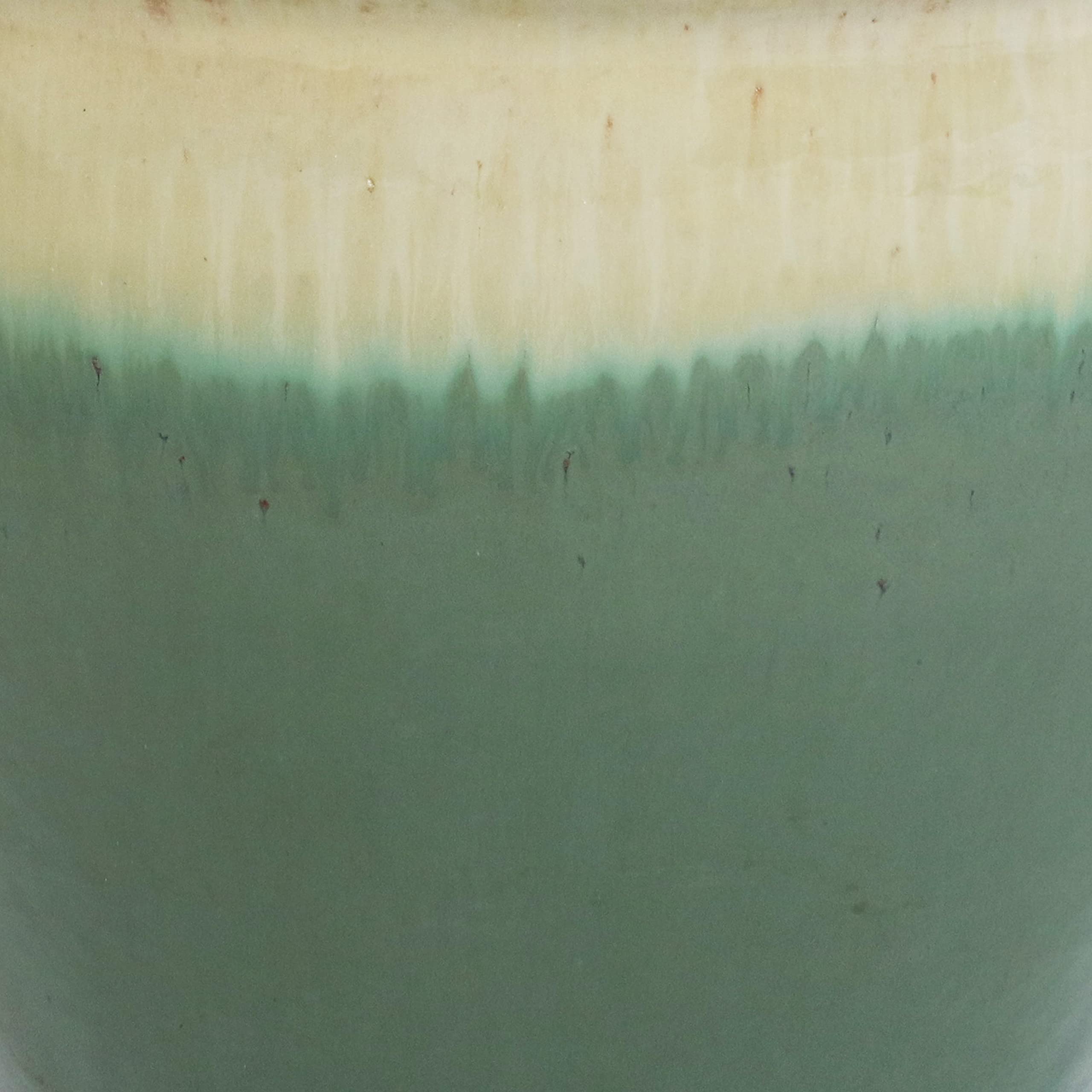 Sunnydaze Large Ceramic Planter - Indoor or Outdoor Plant Pot with Drainage Holes - Seafoam Glaze Finish - 15" - Chalet