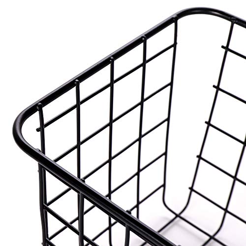 XINFULL 4 Pack Wire Storage Baskets Household Metal Wall-Mounted Containers Organizer Bins for Kitchen Bathroom Freezer Pantry Closet Laundry Room Cabinets Garage Shelf, 2 Large 2 Medium